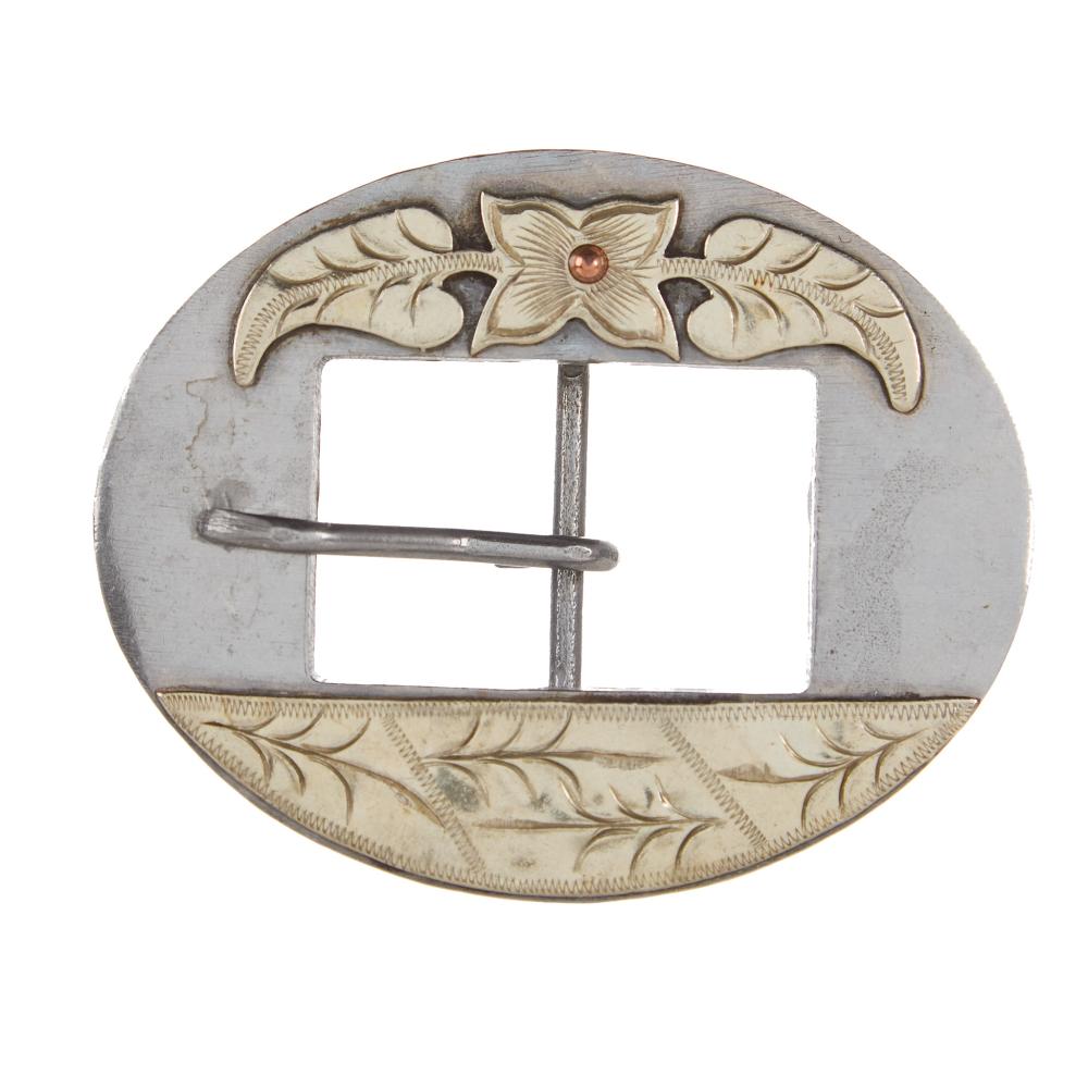 Cowpuncher 1in Floral Cart Style Buckle