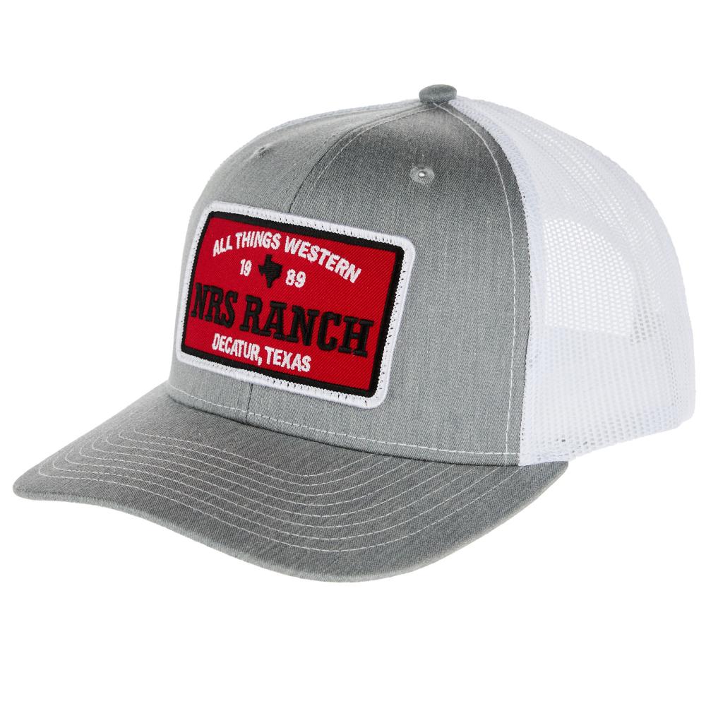 NRS Ranch Grey White Embroidered Patch Cap