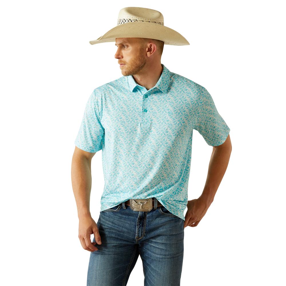 Ariat Mens Blue Mist 360 Airflow Polo