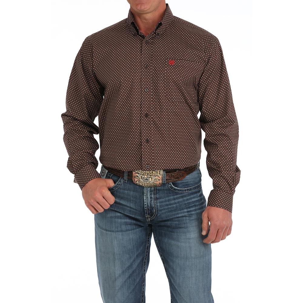 Cinch Men`s Brown Print Classic Shirt