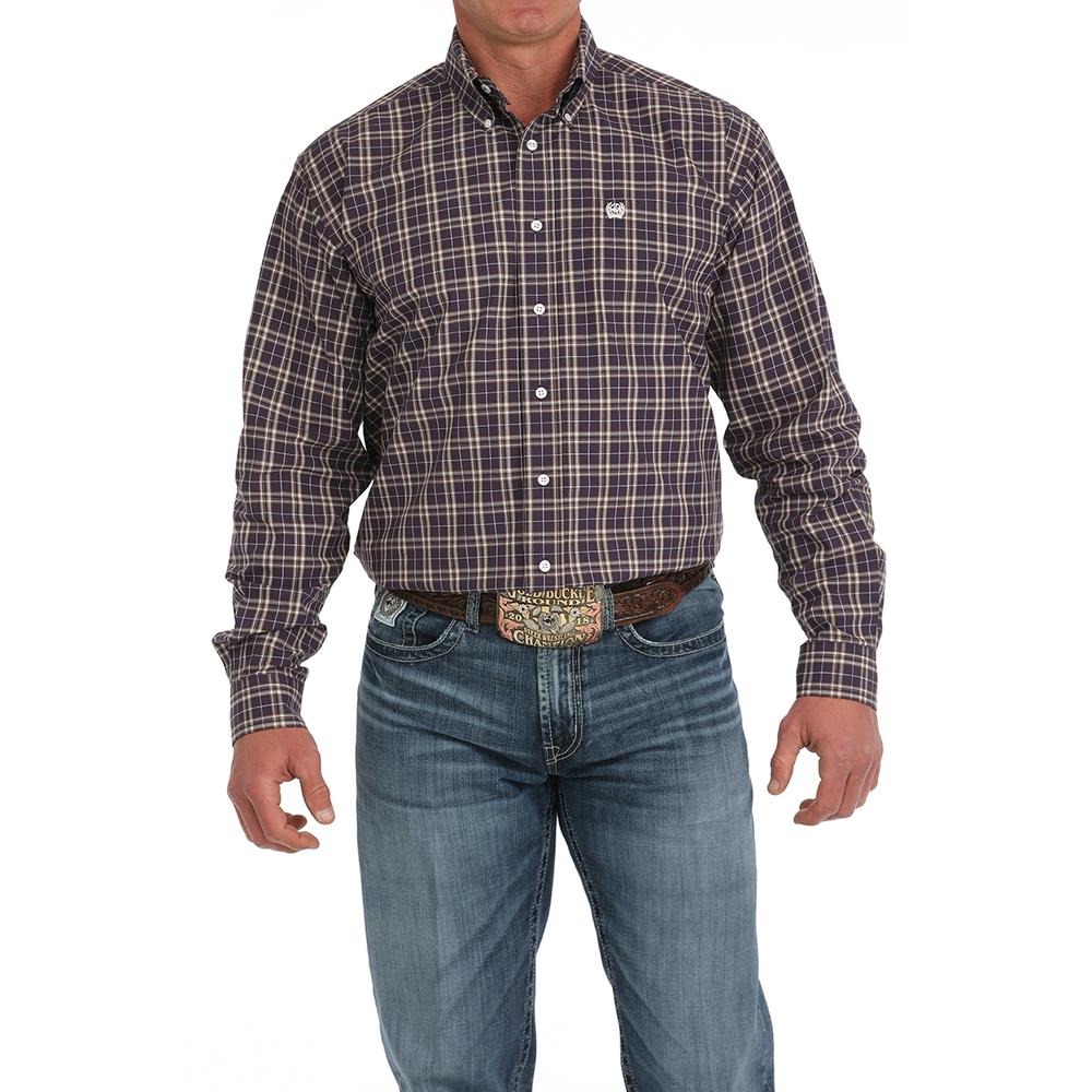 Cinch Mens Purple Plaid Classic Shirt