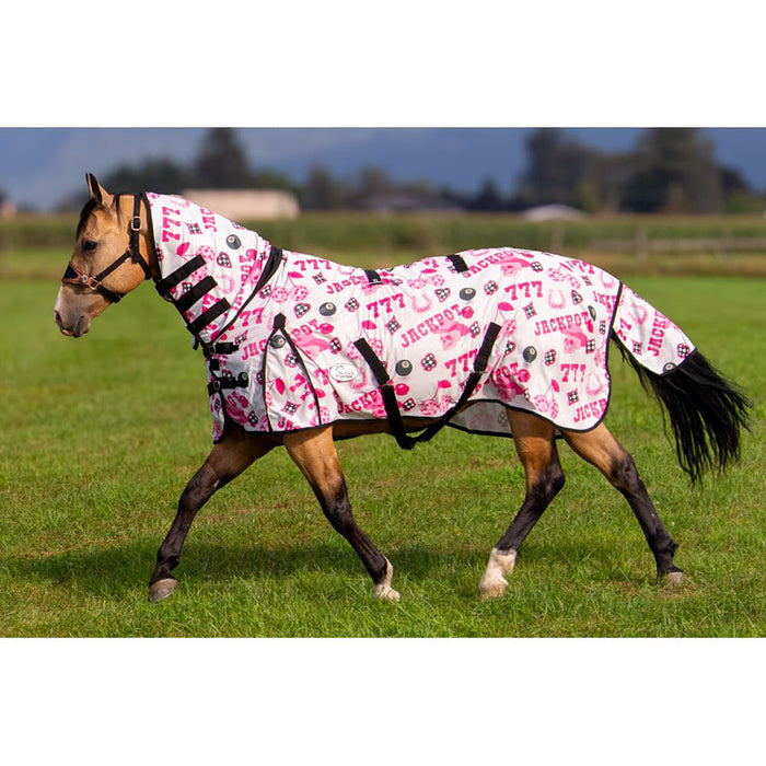 Schulz Equine Jackpot Pink Fly Sheet with Neck Cover and Belly Guard