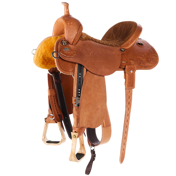 Martin Saddlery Natural 1/2 Breed Combo Tooled 14.5in Stingray