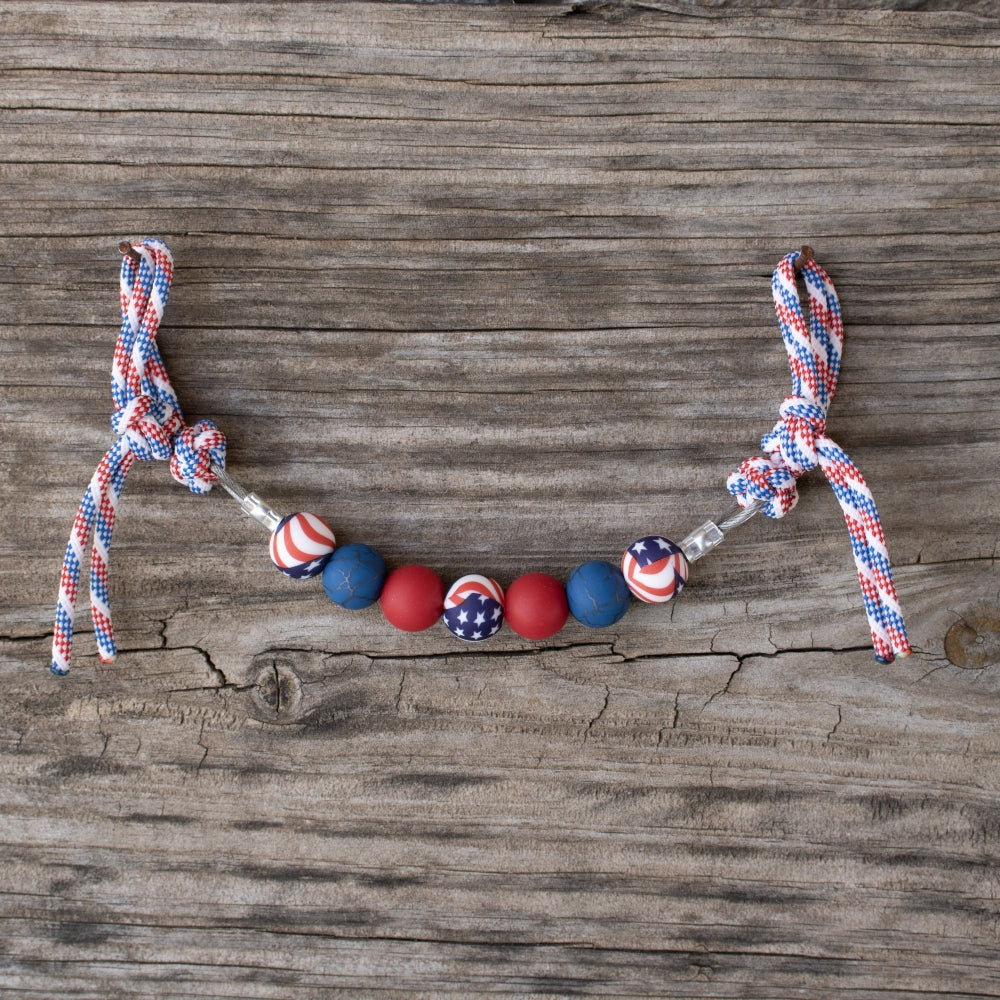 NRS 4th of July Red Blue Silicone Beaded Curb Strap