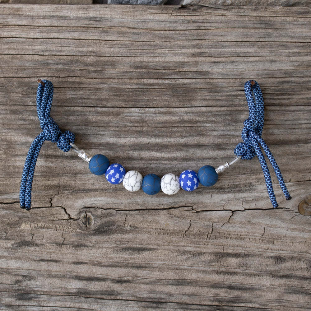 NRS 4th of July Blue Silicone Beaded Curb Strap