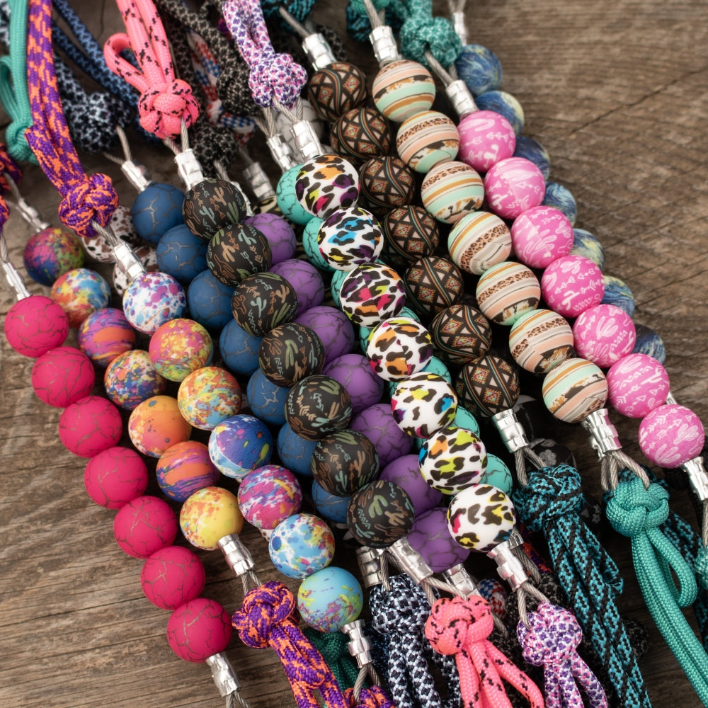 NRS Assorted Solid Patterns Silicone Beaded Curb Strap
