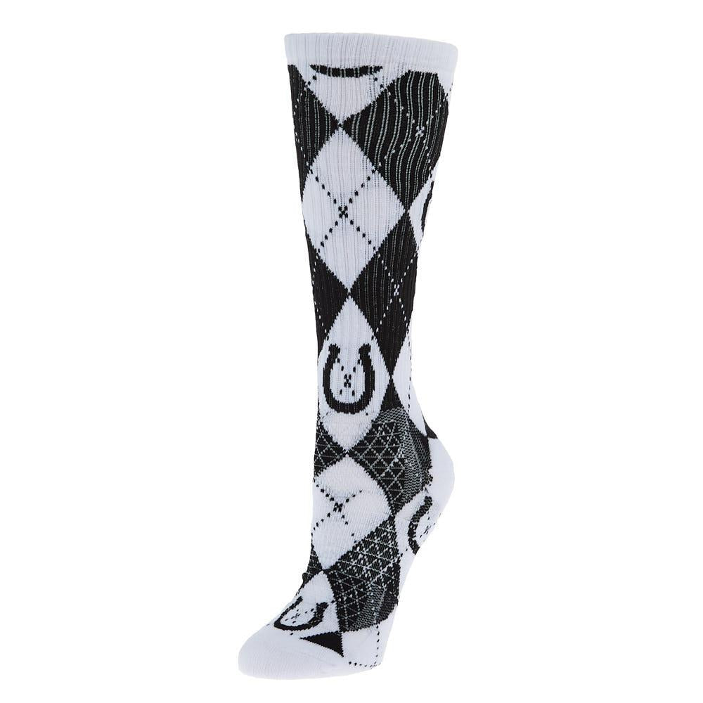 Lucky Chuck Argyle Black/White Performance Crew Socks
