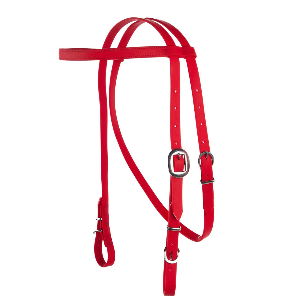 Tomahawk Biothane Red Browband Headstall