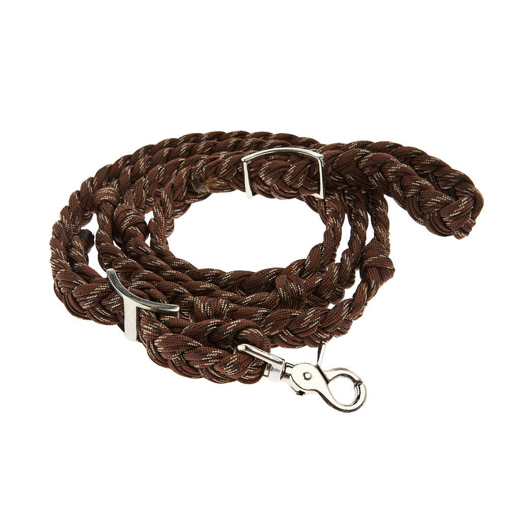 Tomahawk Brown Nylon Knot 3 Plait Rein