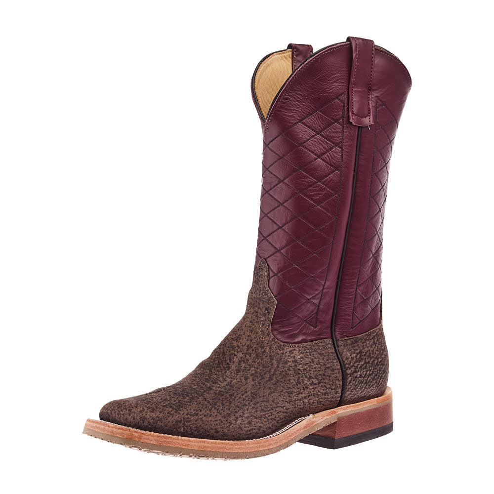 Anderson Bean Men's Charcoal Boar Vamp 13in Burgundy Glove Top Crepe S