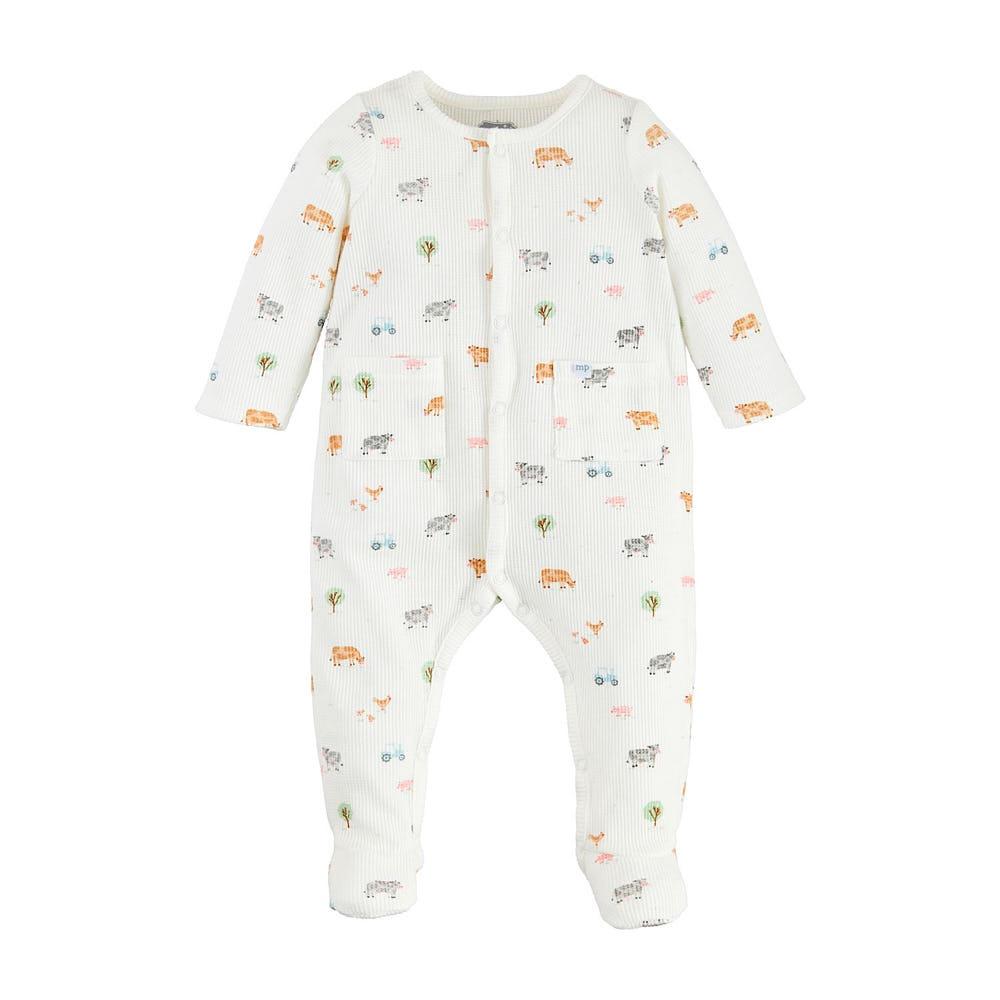 Mud Pie Boys Ditsy Farm Print Sleeper