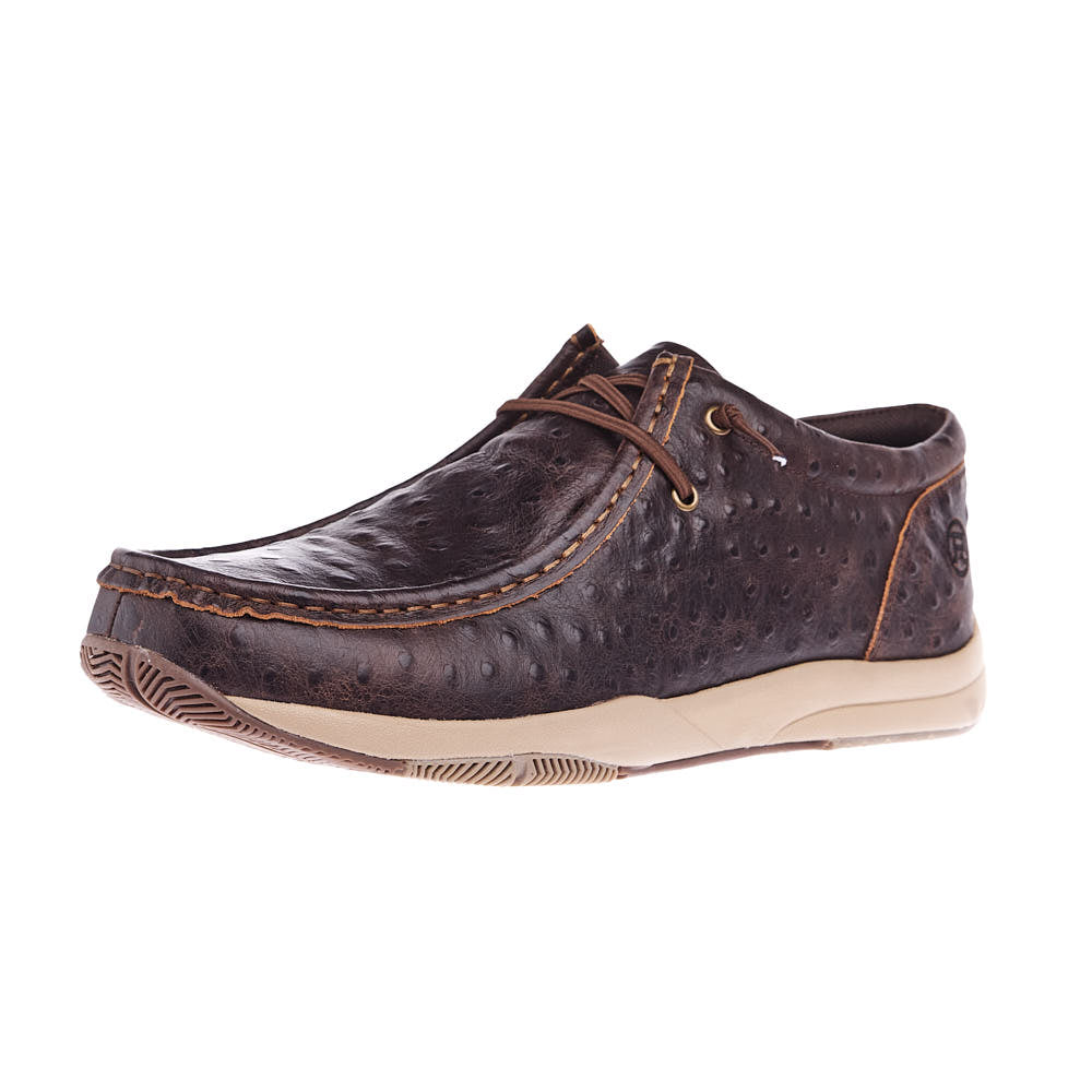 Roper Footwear Men`s Brown Ostrich Print Clearcut Casual Shoe