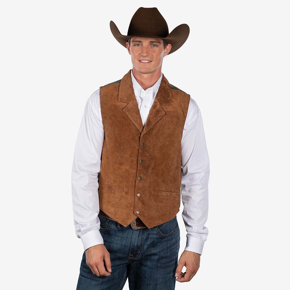 Skully Clothing Scully Cinnamon Brown Suede Vest