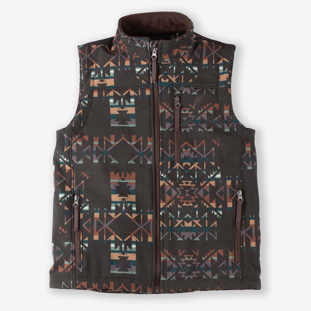 Hooey Boys' Brown Aztec Vest