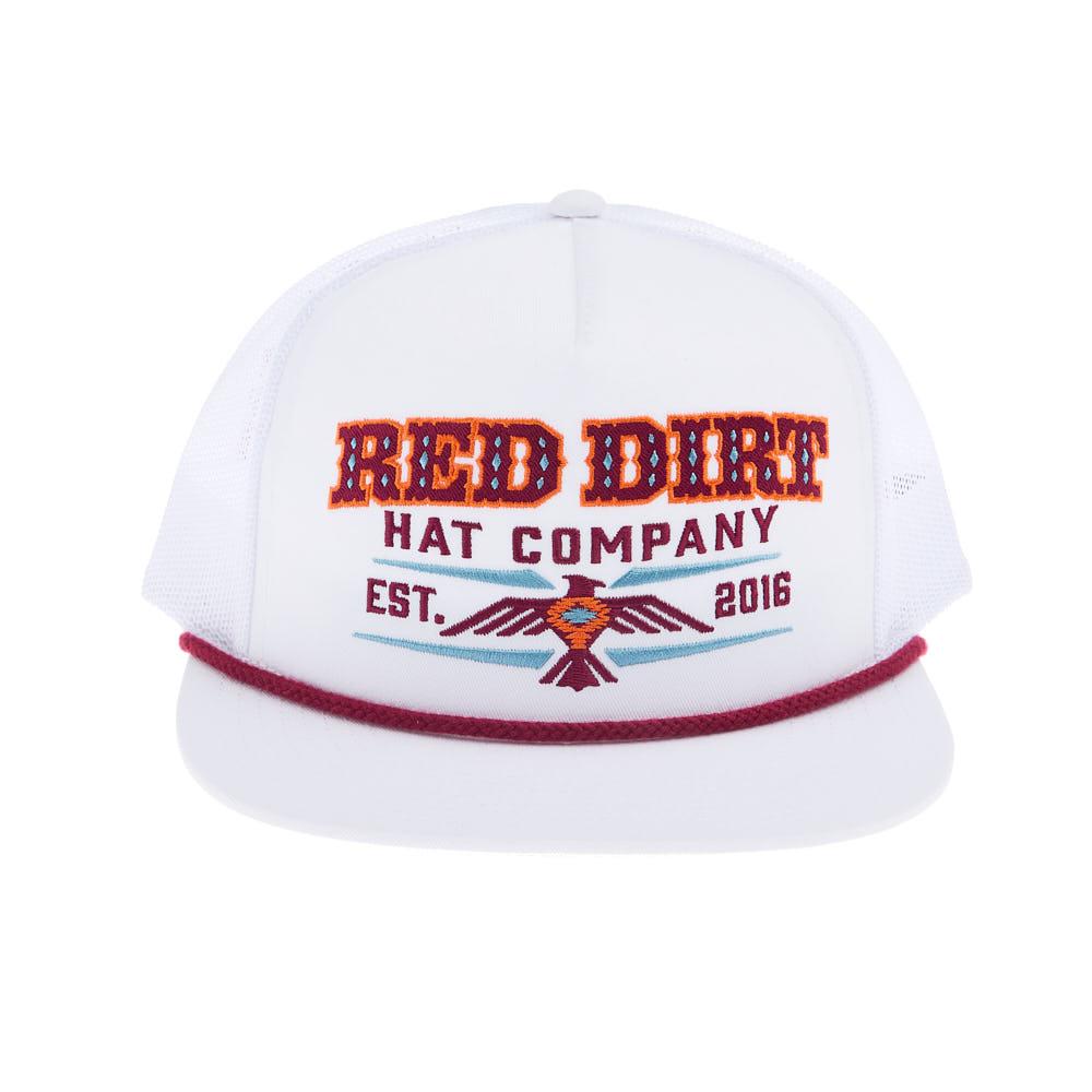 Red Dirt Hat Company Aztec Thunderbird White Cap