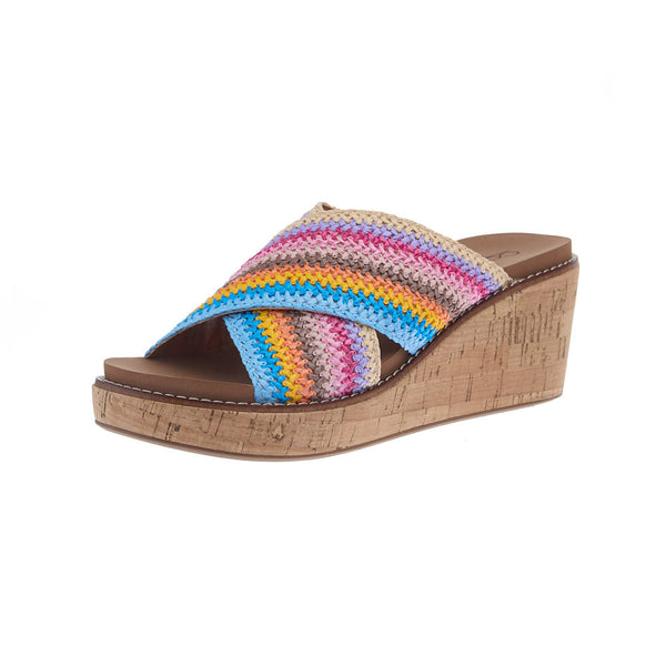 Corkys Footwear Women's Peace Out Multi Color Wedge Casual