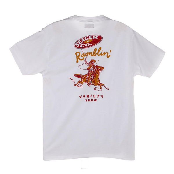 Seager Inc Men's Ramblin Variety Show White Tee