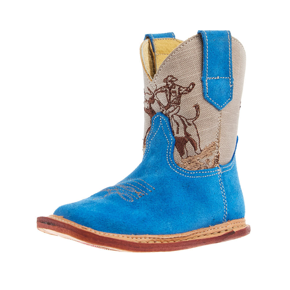 Roper Footwear Infant Bullrider Blue Suede Cowboy Boot