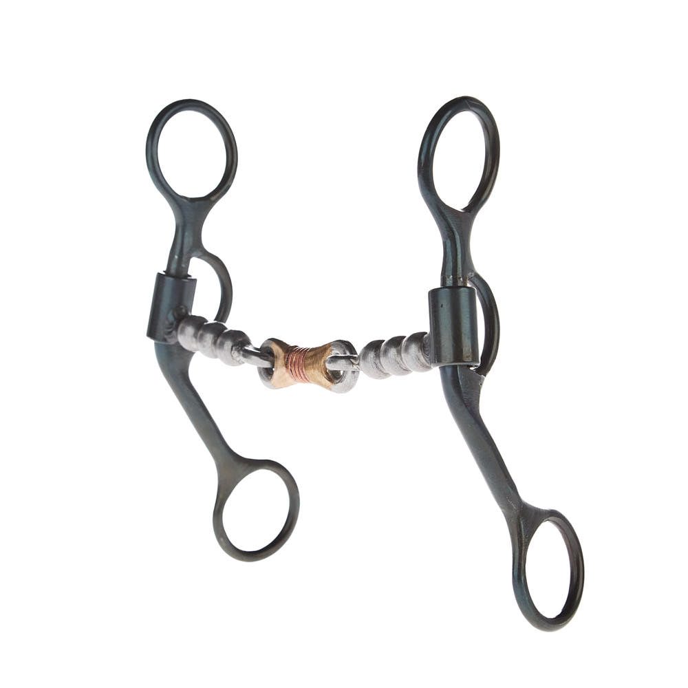 Dutton Bits Short Shank Loomis Dogbone Snaffle with Solid Bead Mouthpi