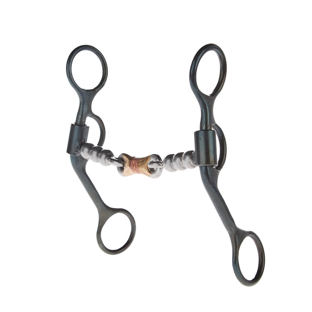 Dutton Bits Short Shank Loomis Dogbone Snaffle with Solid Bead Mouthpi