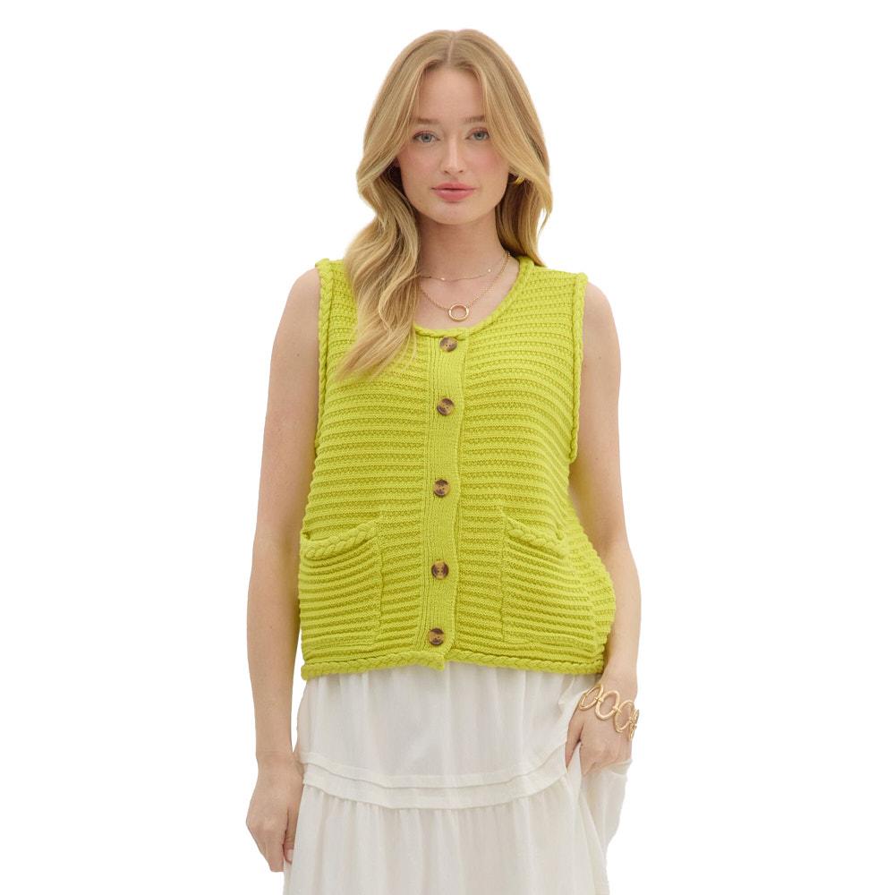 Entro Women's Chartreuse Fashion Vest