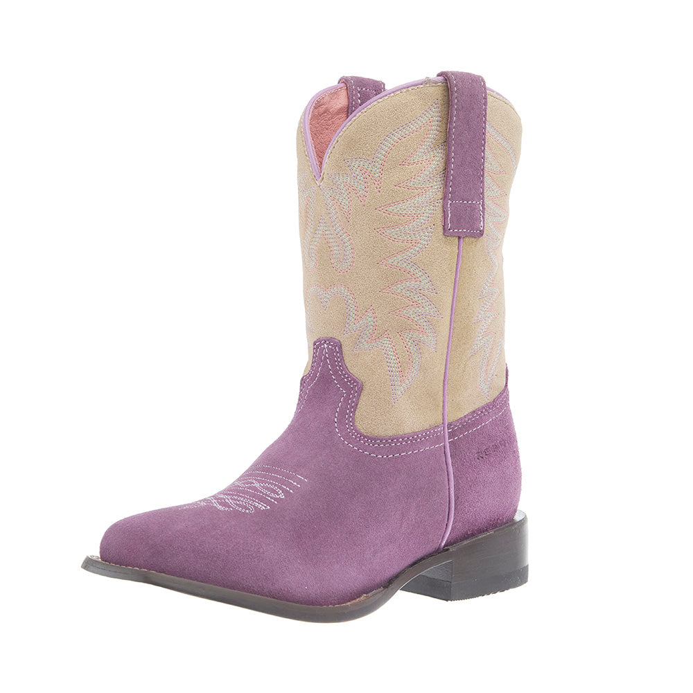 Roper Footwear Childrens Willa Purple Suede Cowgirl Boot
