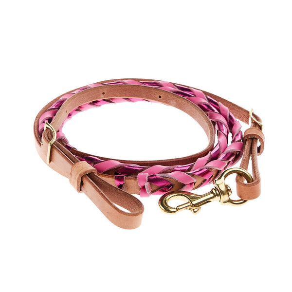 NRS TACK Pink and Fuchsia Lace Barrel Reins