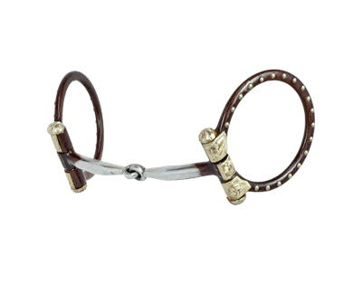 NRS Antique Dots D-Ring Smooth Snaffle Bit