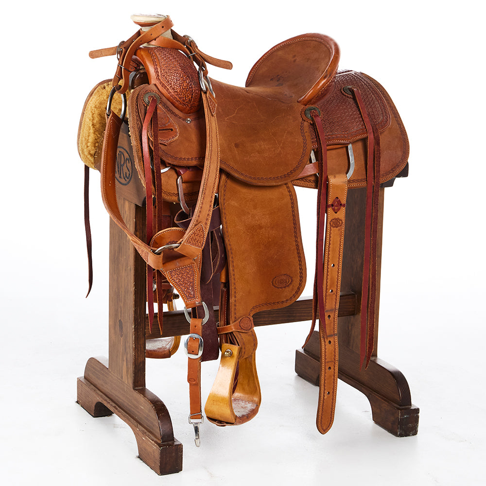 Nrs Pro Series Used 16in Spider Stamp with Rope Border Ranch Roper