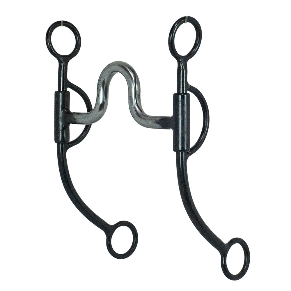 NRS Black Steel Shank Round High Port Bit