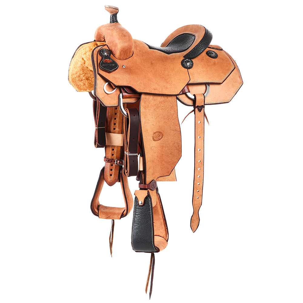 Nrs Competitors Natural Roughout Team Roper with Black Bullhide Accent
