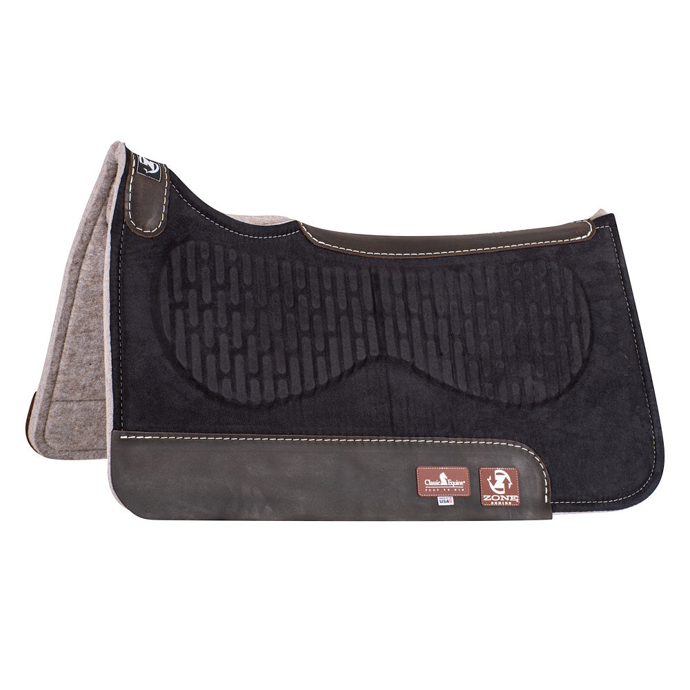 Classic Equine 28X30 Zone Series Black Micro Suede Felt Bottom Saddle