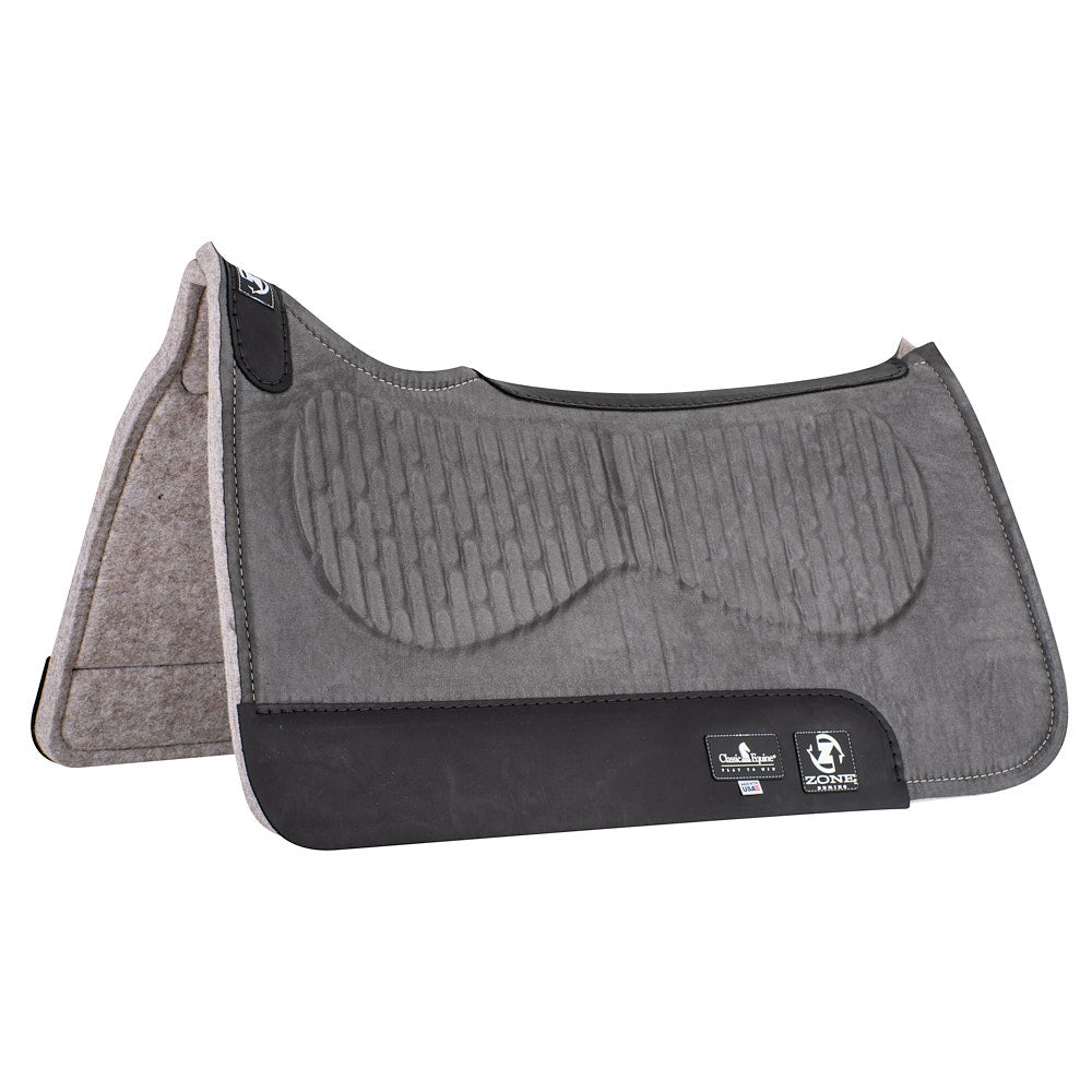 Classic Equine 31X32 Zone Series Grey Micro Suede Felt Bottom Saddle P
