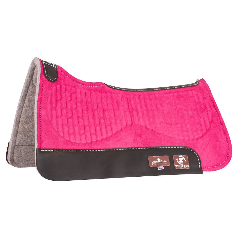 Classic 31X32 Zone Series Pink Micro Suede Felt Bottom Saddle Pad
