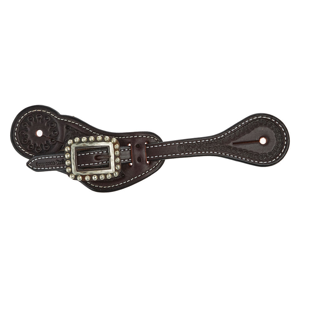 Cowperson Tack Ladies Dark Antique Dot Cart Buckle Buckaroo Spur Strap