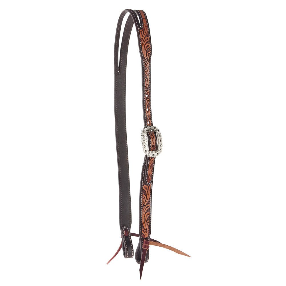 Western Direct Two Tone Scroll Tooling Slit Ear Headstall