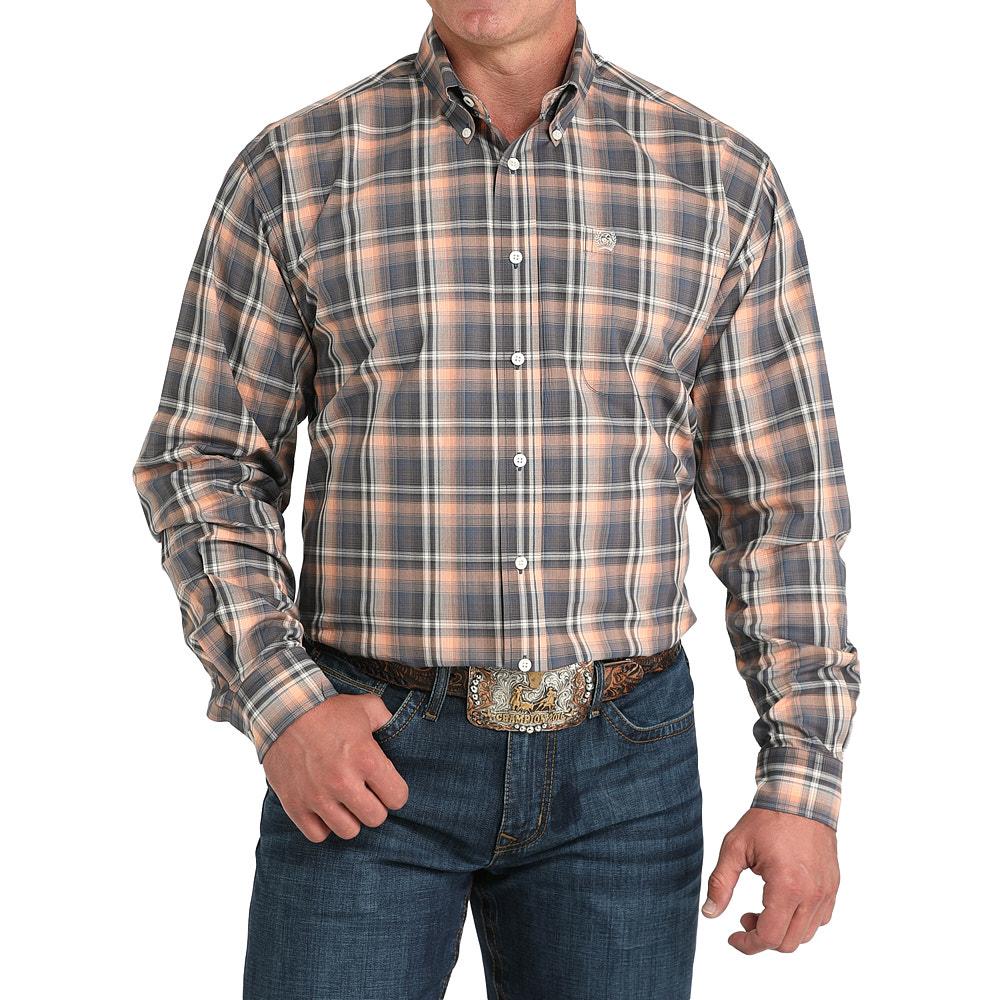 Cinch Men's Copper Tan Plaid Shirt
