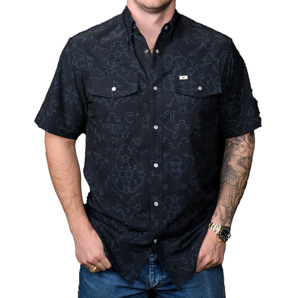 Ferrell Brands Inc Men's Carson Black Logo Short Sleeve Shirt