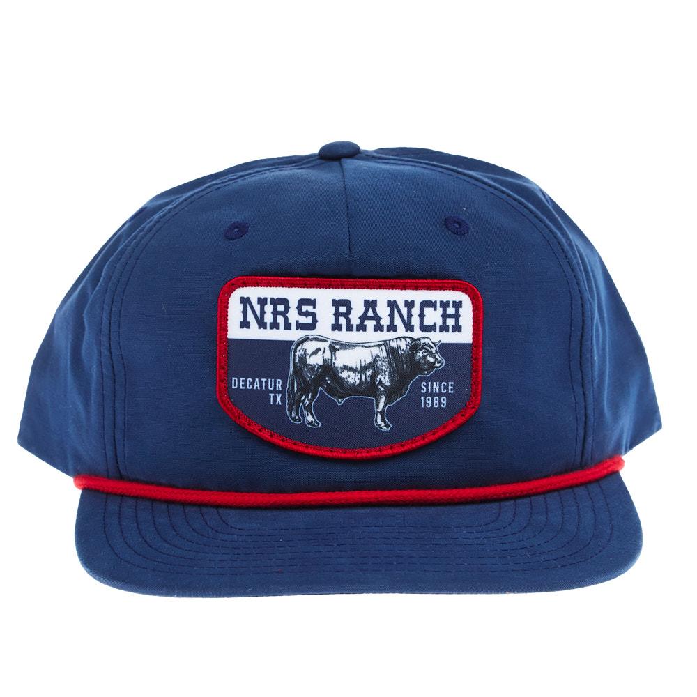 NRS Decatur Ranch Bull Logo Navy & Red Rope Cap