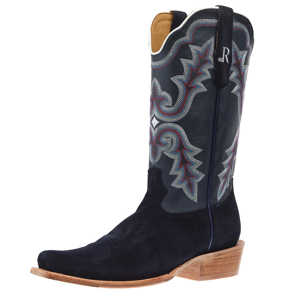 R Watson Boots Men's Dark Blue Roughout Vamp 13in Midnight Goat Top