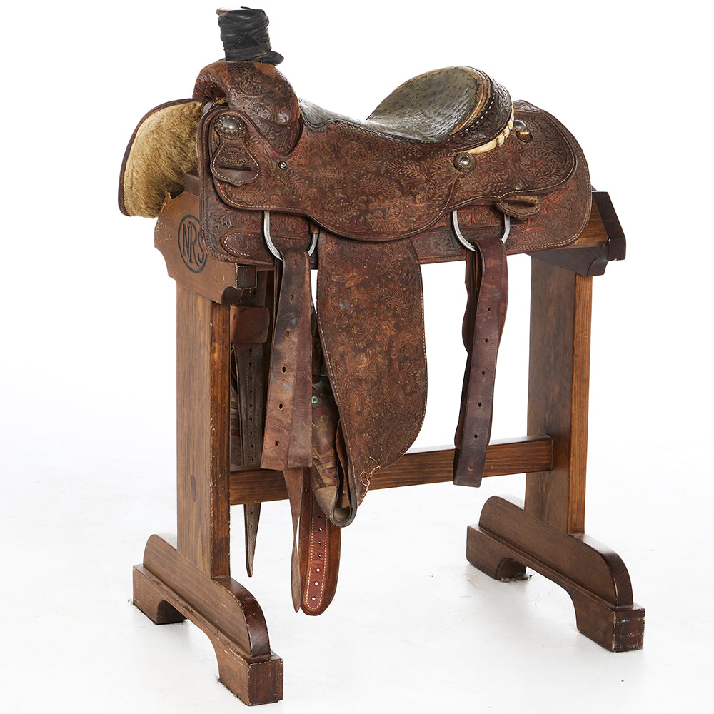 Ammerman Used 14in Full Oak Leaf Tooled Team Roper