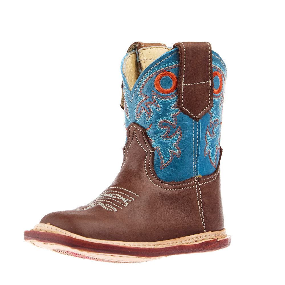 Roper Footwear Infant Kash Square Toe Boot with Blue Shaft