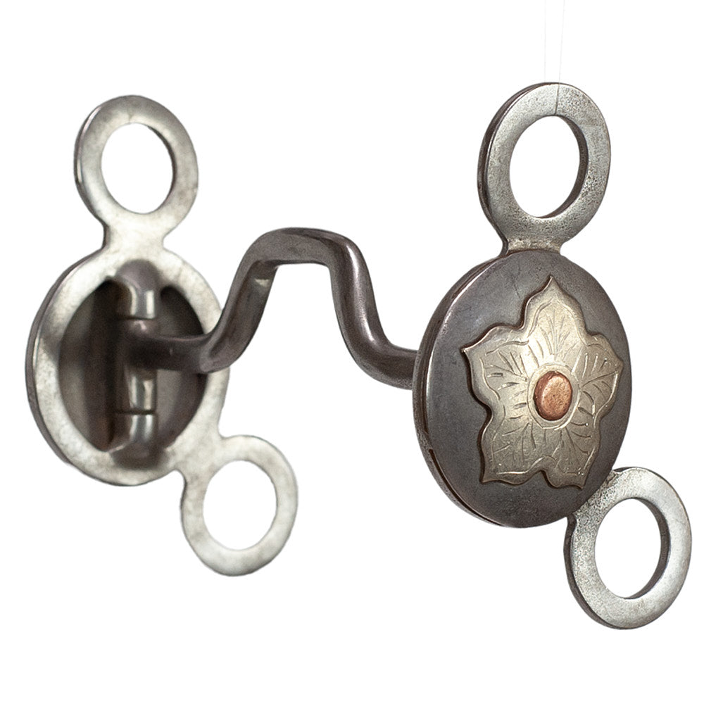 NRS Large Concho Square Port Bit - Large Flower