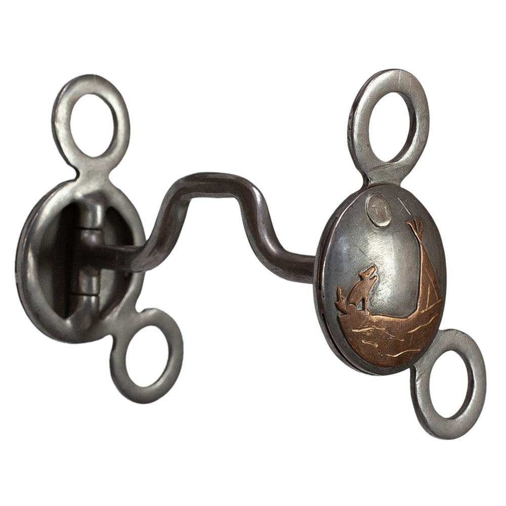 NRS Large Concho Square Port Bit - Coyote & TeePee