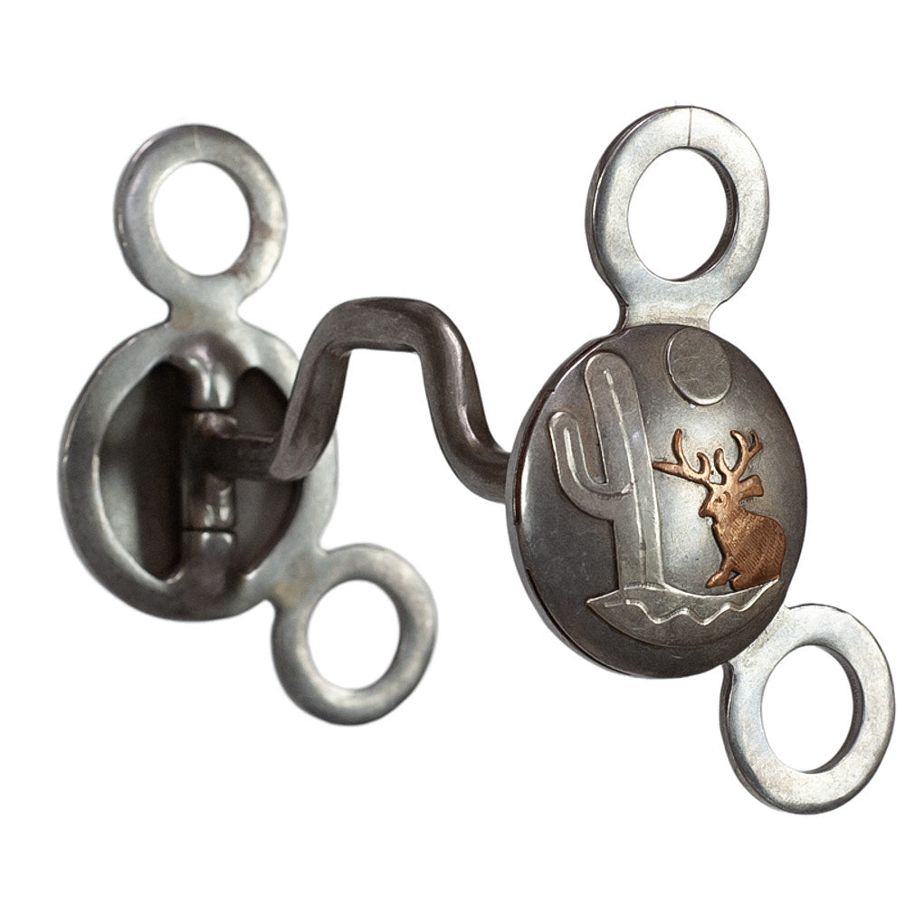 NRS Large Concho Square Port Bit - Jackalope & Cactus