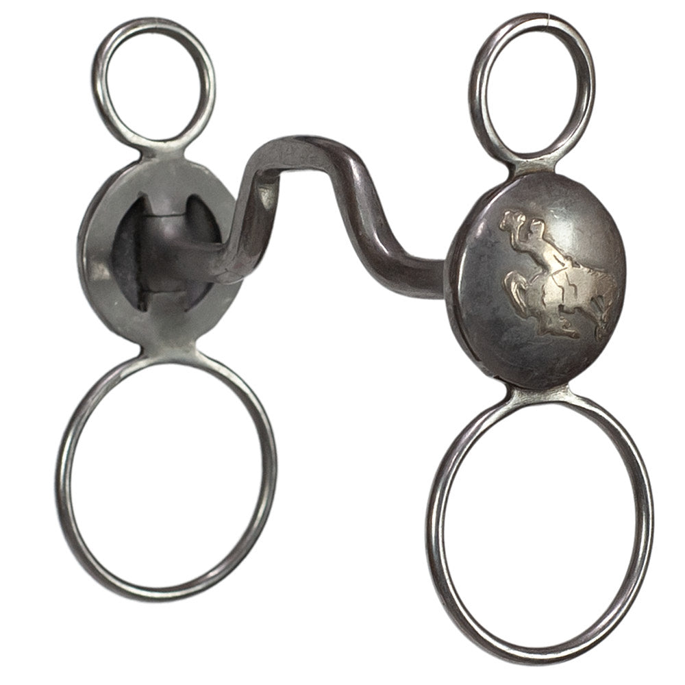 NRS Large Concho Square Port Globe Bit - Bucking Horse
