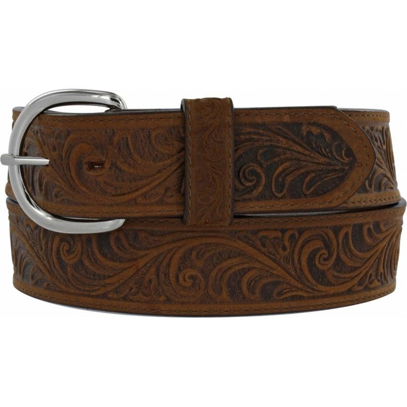 Women's Silver Creek Brown Western Scroll Belt