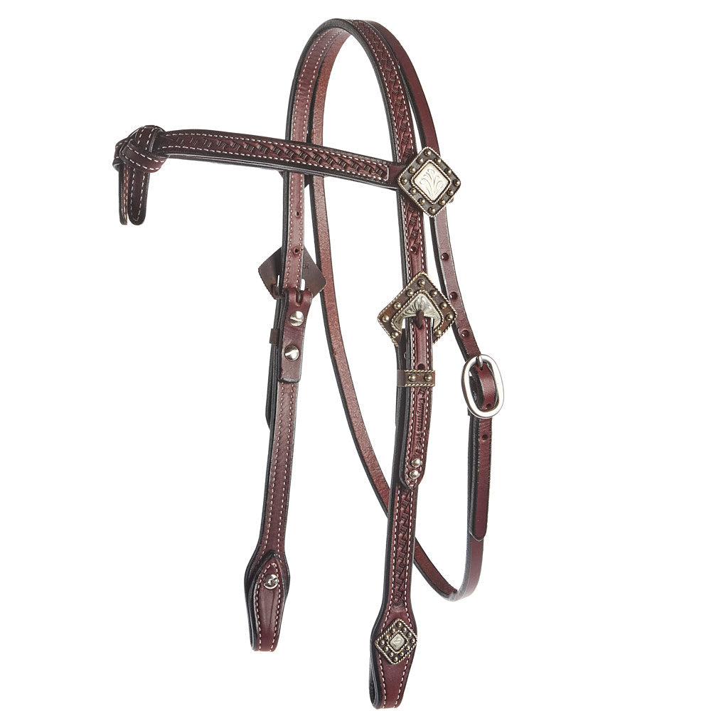 NRS Silver Basket Stamp Futurity Knot Browband Show Headstall