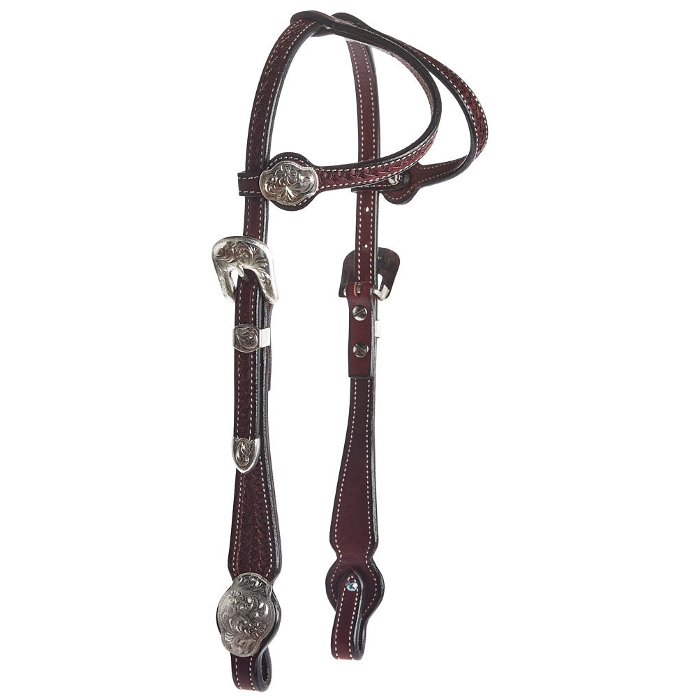 NRS Silver Basket Stamp Double Ear Show Headstall