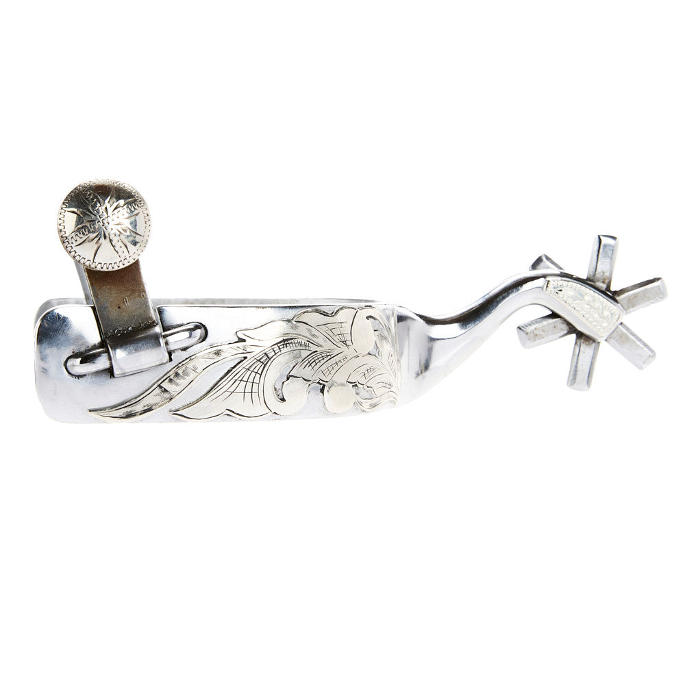 Reid Jones Wheat and Silver Bar 6 Point Rowel Spur